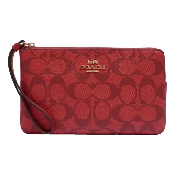 Coach | Bags | Coach Signature Red Wristlet | Poshmark